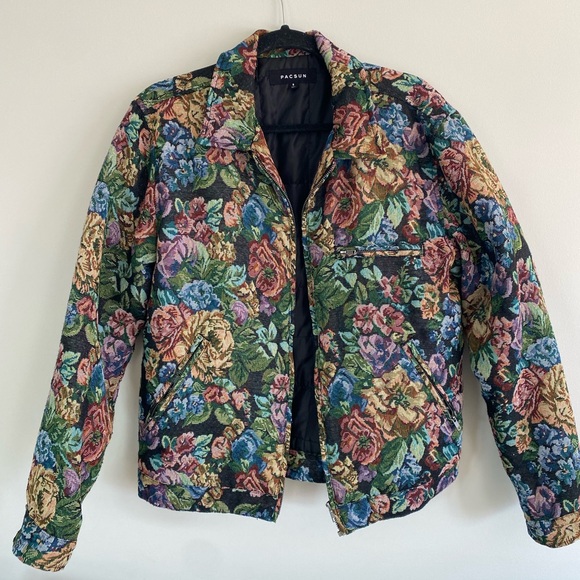 PacSun | Jackets & Coats | Pacsun Floral Jacquard Quilted Gas Jacket ...
